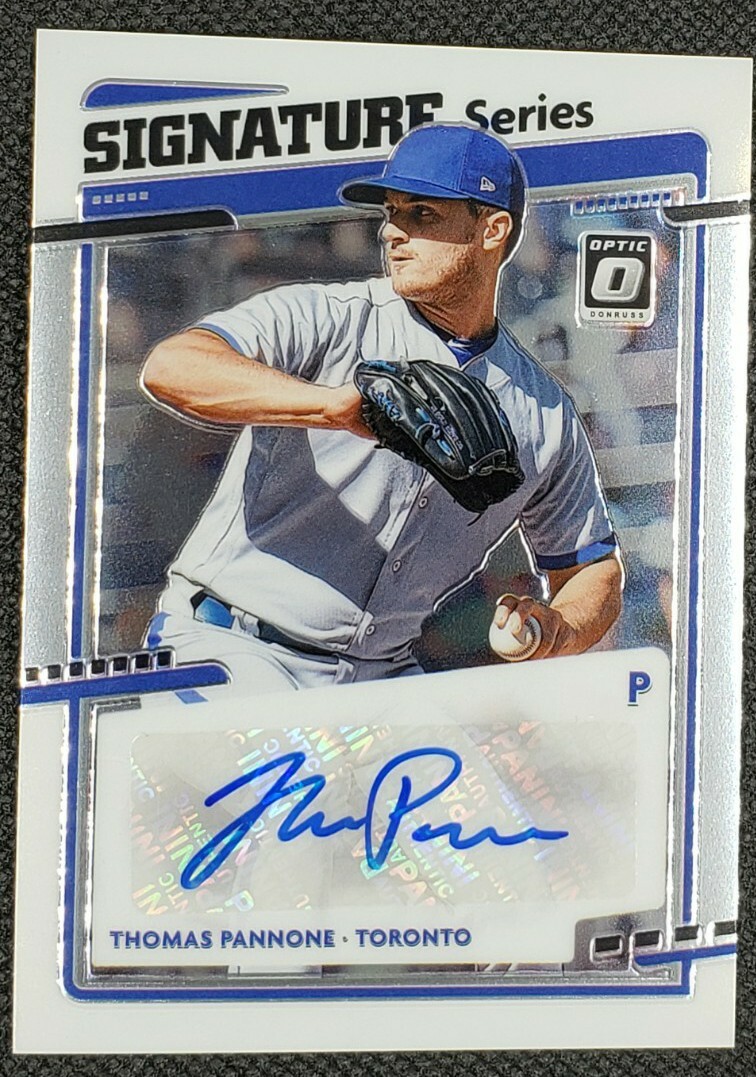 THOMAS PANNONE 2020 Donruss Optic Signature Series AUTO Blue Jays ...