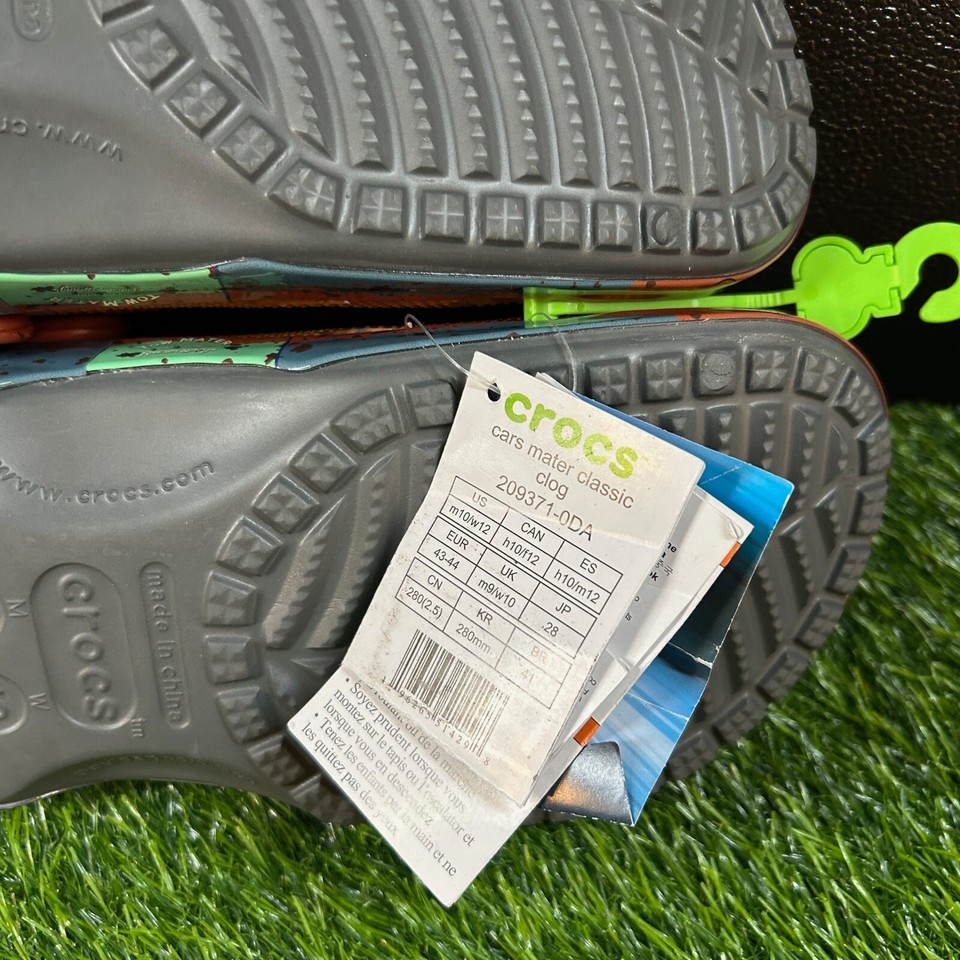 Crocs x Disney Pixar Cars Tow Mater Clogs Comfort Slip On Shoes Mens 10 ...