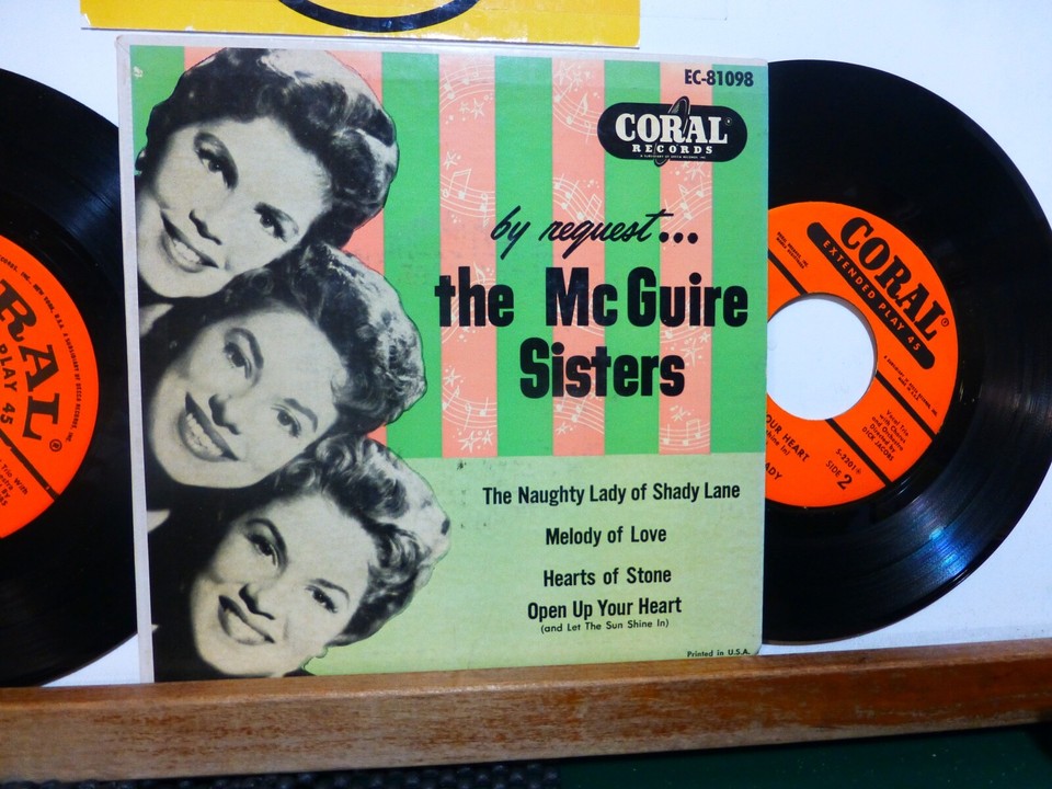 McGUIRE SISTER NAUGHTY LADY OF SHADY LANE & SUGARTIME EP EC 81145 & EC ...
