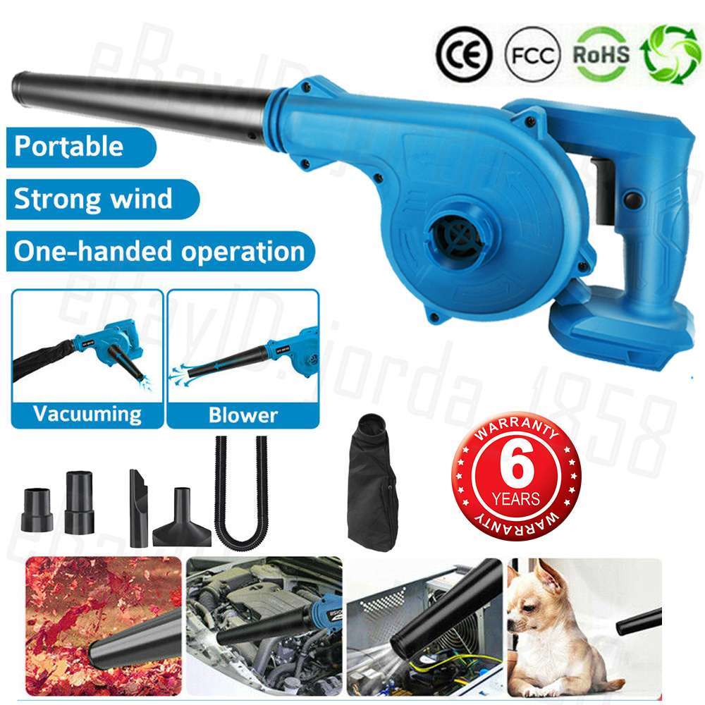 2-in-1 Electric Cordless Leaf Blower Vacuum Cleaner with 2 Battery ...