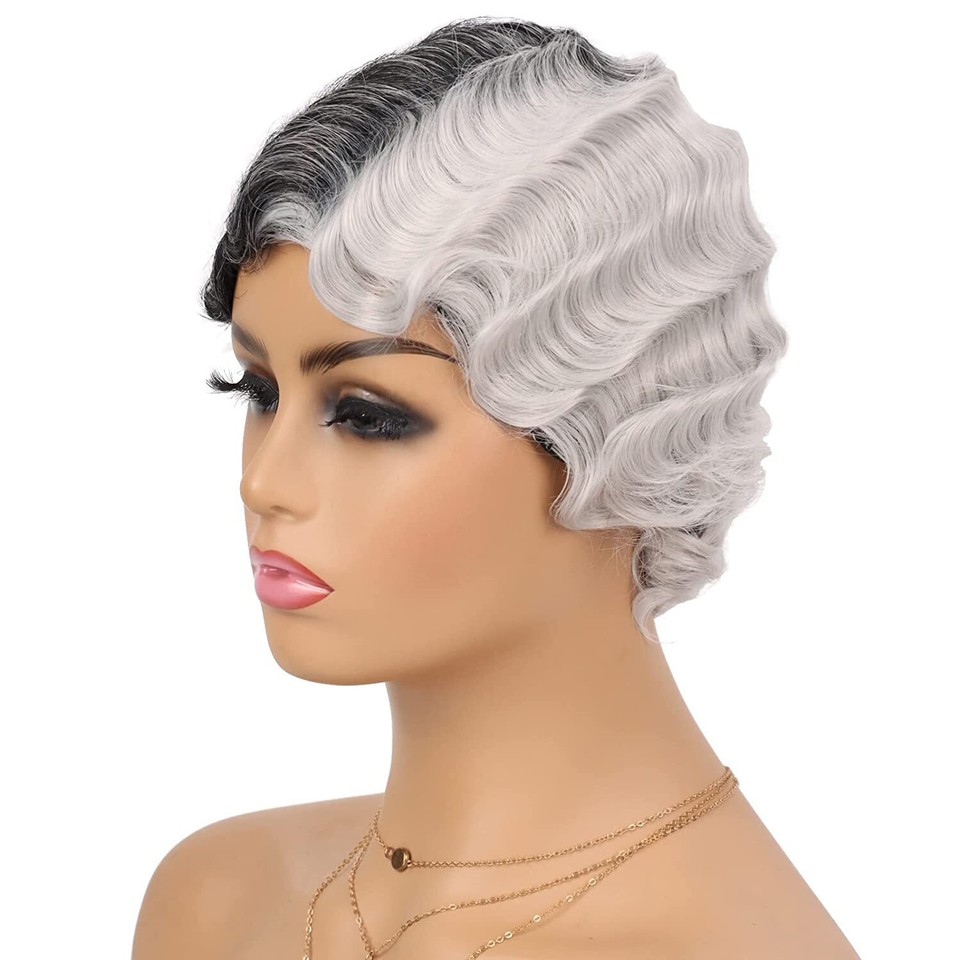 Retro Vintage Finger Wave Wigs for Lady Women Mommy 1920’s Party Wig ...