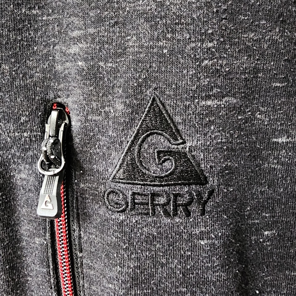 Gerry Men's Full Zip Logo Side Pocket Sweater Jacket, Gray, XXL | eBay