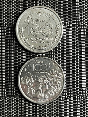 WALT DISNEY WORLD ANNA ELSA OLAF 100 YEARS OF WONDER SILVER MEDALLION ...