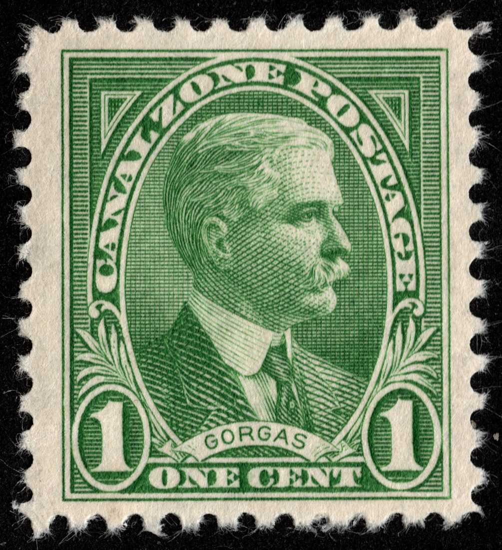 Canal Zone Stamp Scott # 105a Mint 1 Cent Green Yellow Green Gorgas Wet ...