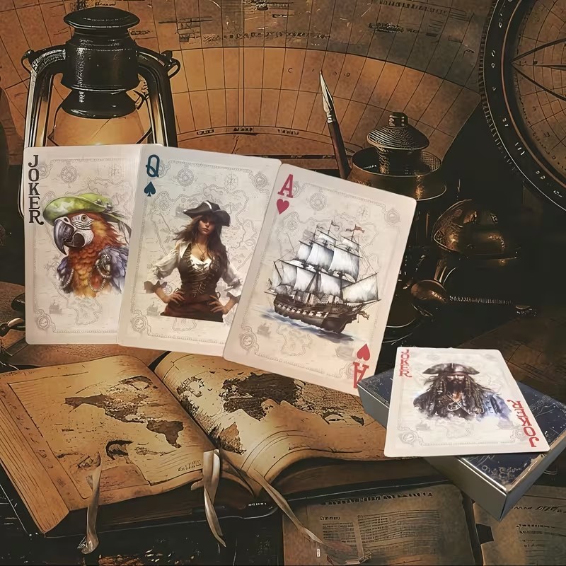 Vintage Pirate Ship Playing Cards – 54-Card Deck - Pirate-Inspired ...