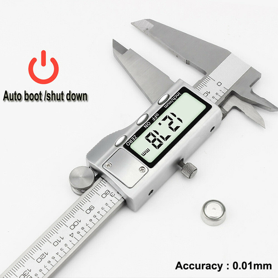 LED Digital Caliper Vernier 6" 150mm Electronic Ruler Gauge Stainless ...