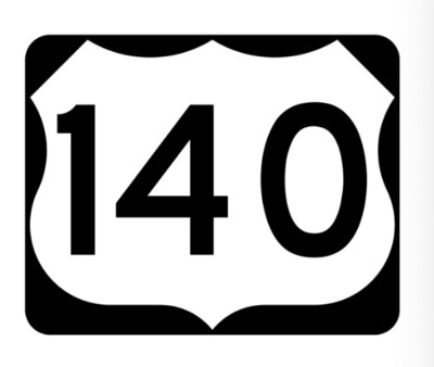 4" us route 140 highway sign road bumper sticker decal usa made | eBay