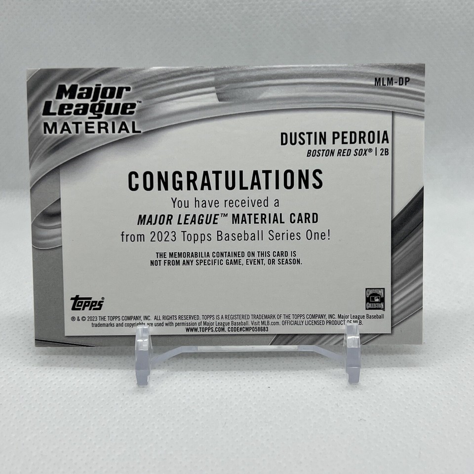 2023 Topps Series 1 Major League Material Jersey/Patch Dustin Pedroia ...