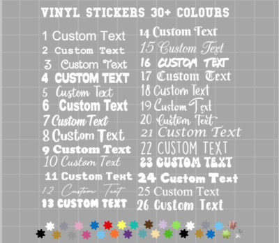 Personalised Name Vinyl Sticker Word Text Cut Text Font Sticker ...