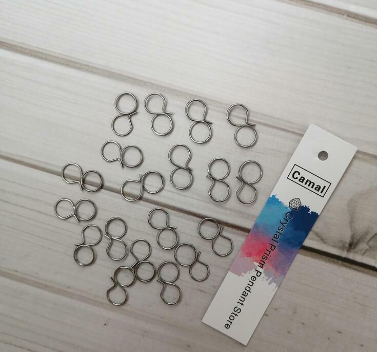 200Pcs Round Double Ring Hook Connector Crystal Prism Bead Chandelier ...