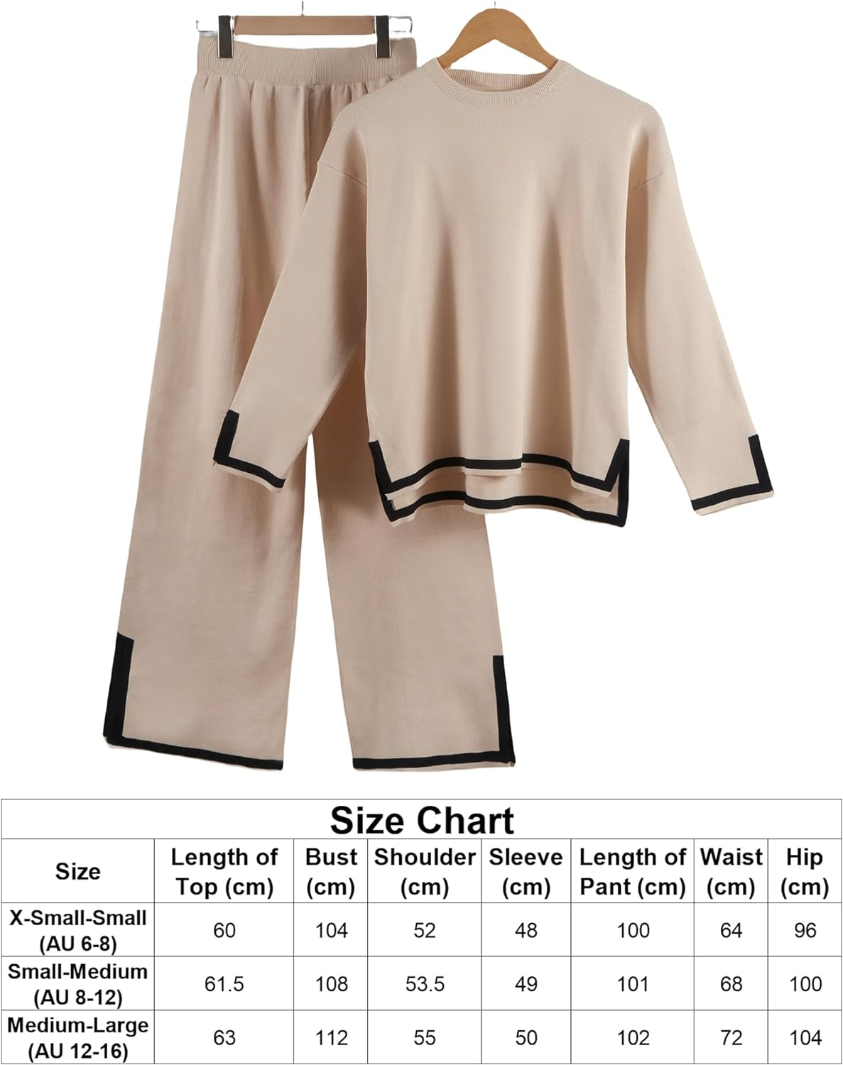 Lounge Wear Set Long Sleeve Womens Pyjamas Knit Tracksuit Sweater Set ...