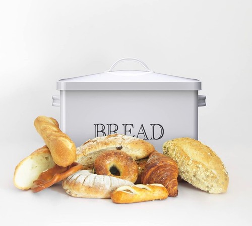 Metal Bread Box - Countertop Space-Saving, Extra Large, High Capacity ...
