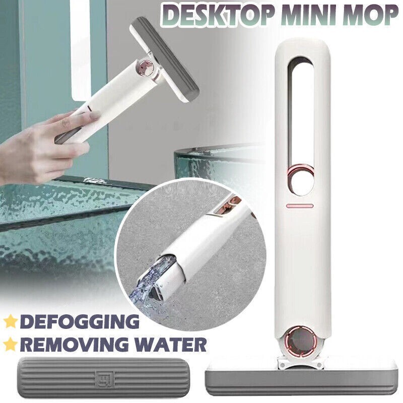 Mini Mop Wash Hand Free Squeeze Mop Desktop Glass Cleaning Sponge Mop ...