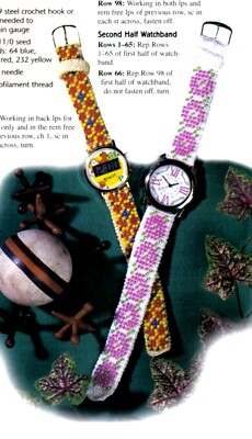 LOVELY Beaded Watch Bands/Apparel/ Crochet Pattern INSTRUCTIONS ONLY | eBay