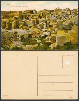 Egypt Old Colour Postcard Karnak, Vue generale de Temple de Lotus ...
