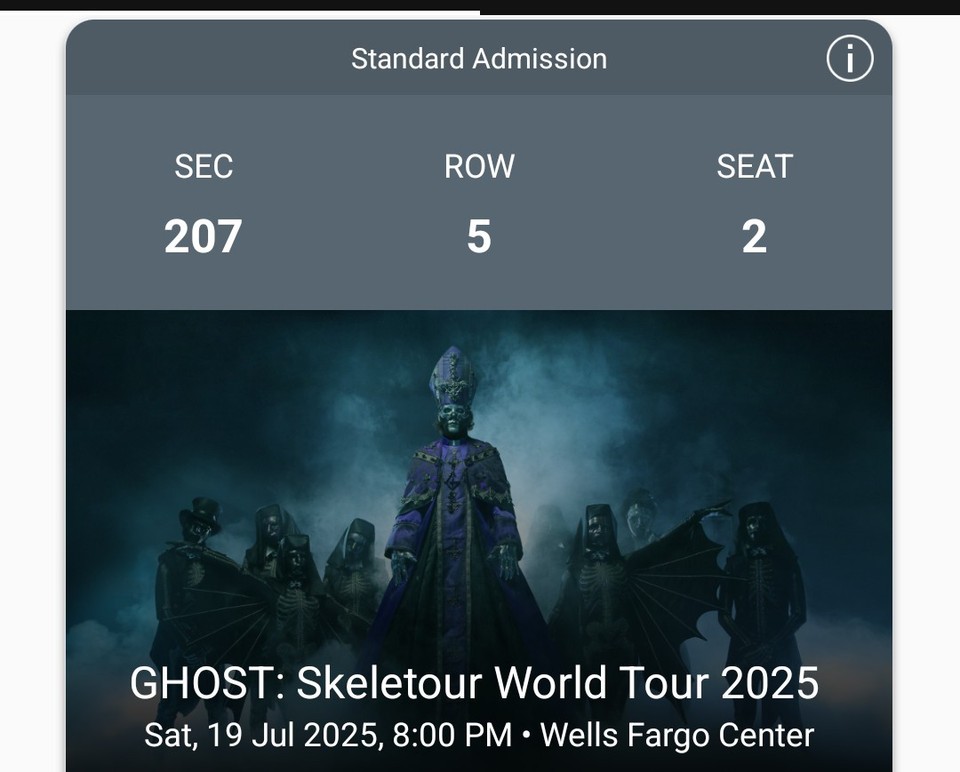 Ghost Philadelphia Skeletour 7/19 2025 Tickets | eBay
