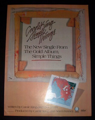 Carole King Simple Things 1977 Short Print Poster Type Ad, Promo Advert ...