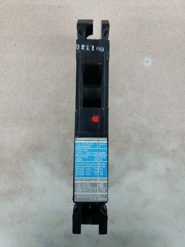 ED41B020 Type ED4 Sentron Circuit Breaker 277 Volts 20 Amps | eBay