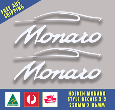 HOLDEN STYLE DECALS MONARO WHITE X 2 BATHURST V8 AUSSIE STICKERS ...