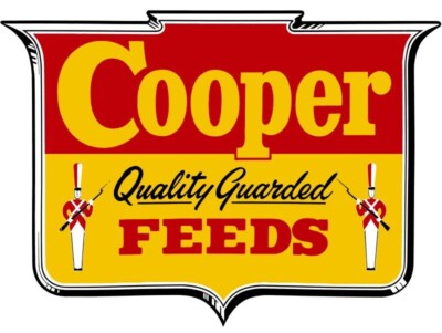 Cooper Quality Guarded Feeds NEW Shield Diecut Sign 28" Wide USA STEEL ...