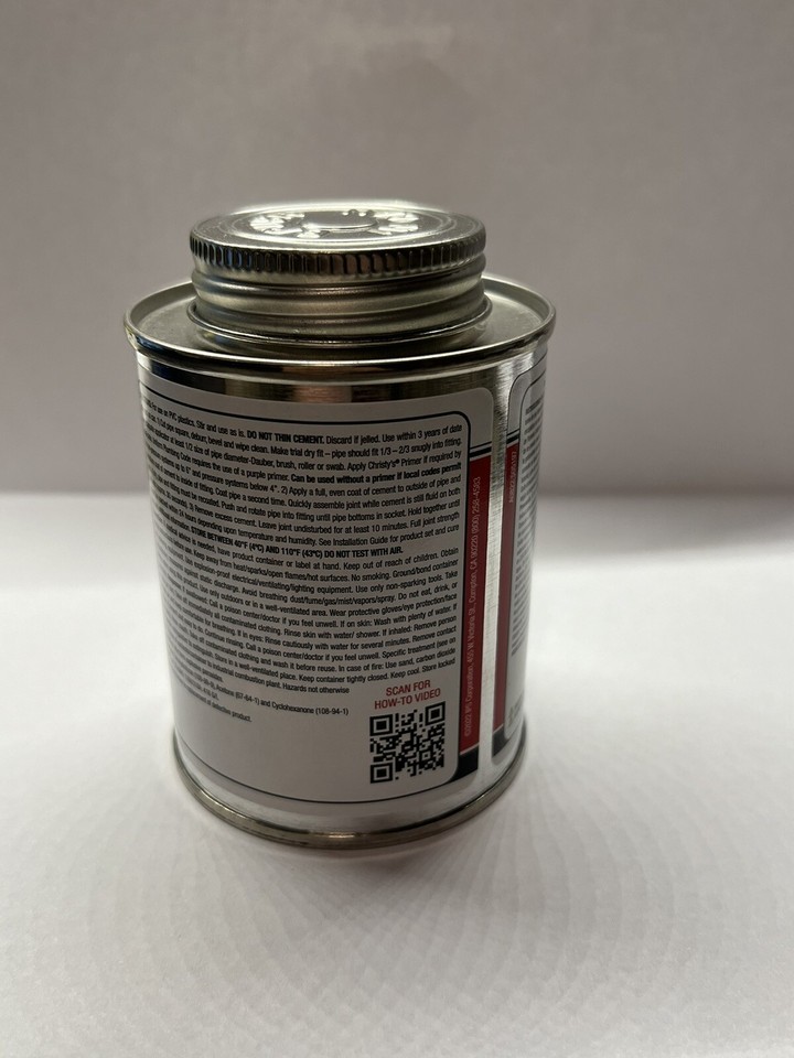 "Christy's Red Hot Blue Glue PVC Pipe Cement 8 fl. oz. – Fast-Set, New ...