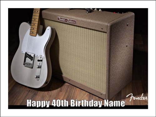 Fender Guitar Edible Cake Topper – Music Birthday Icing Decoration- 2 ...