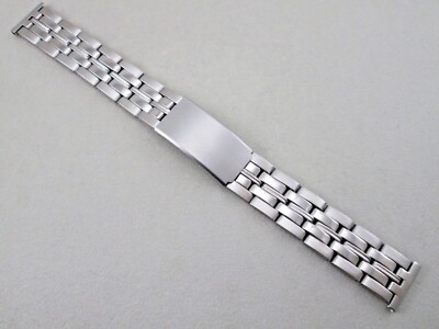18mm lug size men's stainless steel watch band silver tone fold over ...