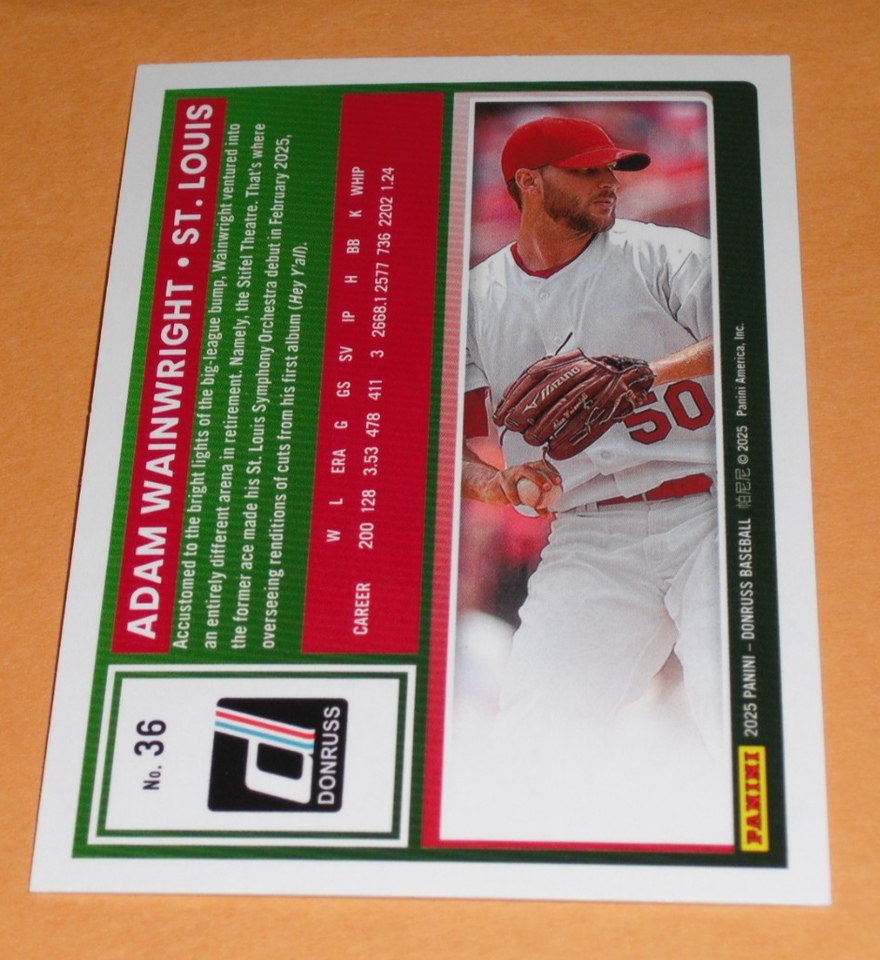2025 Donruss Baseball Adam Wainwright Card #36 St. Louis Cardinals | eBay