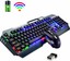 Wireless Gaming Keyboard Mouse LED Backlit Rechargeable for Windows ...
