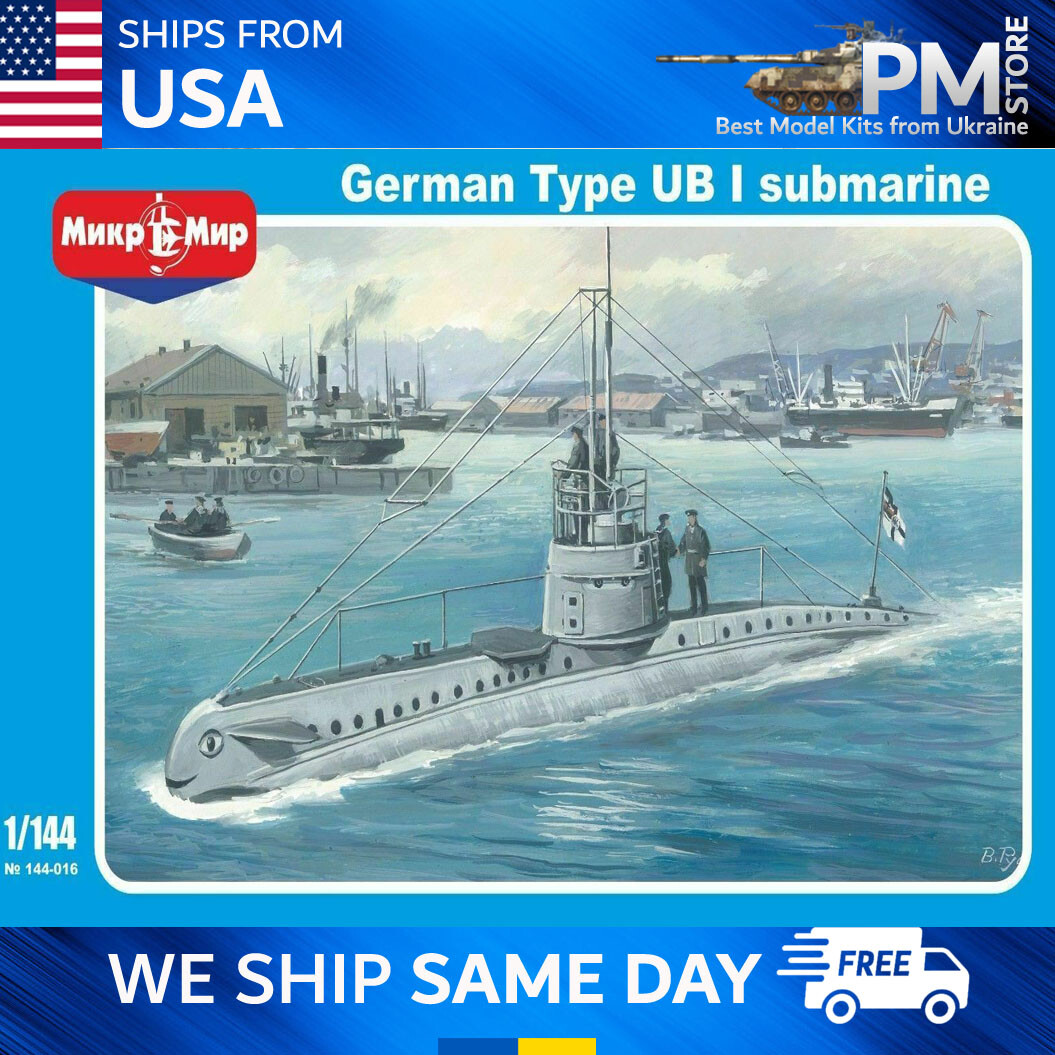 Mikro Mir 144-016 - German T ype UB-I submarine, scale model kit 1/144 ...