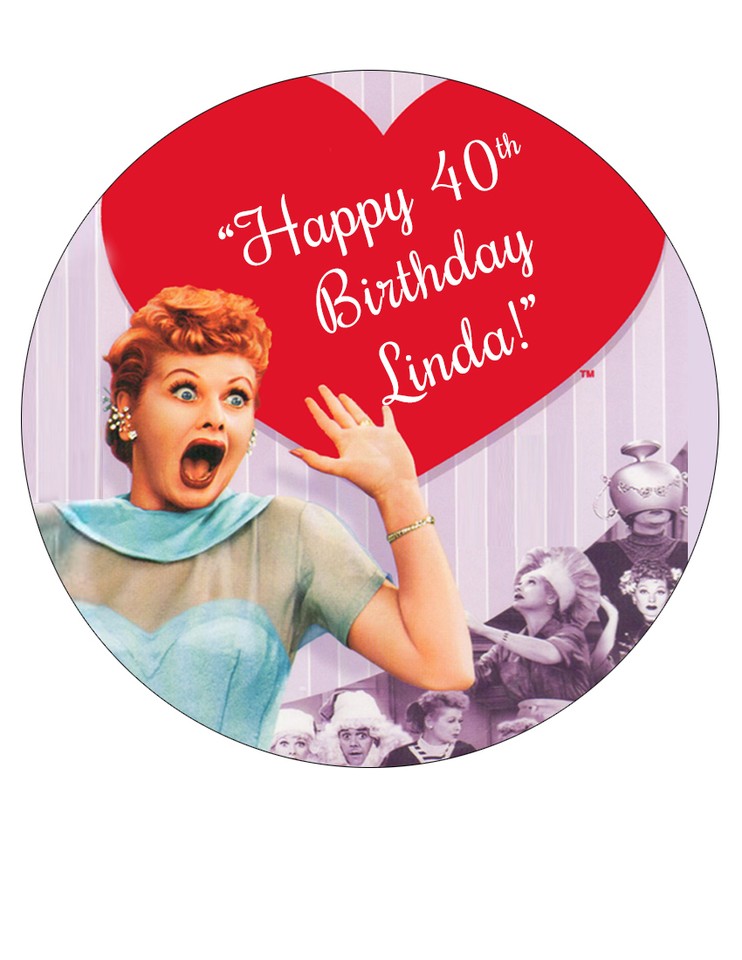 I Love Lucy Birthday Cake topper Edible Icing Image Photo sheet sugar ...