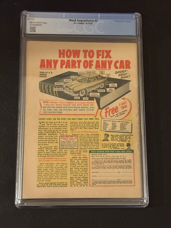 Shock SuspenStories #5 1952 EC Comics CGC 3.0 Hanging Cover Wally Wood ...