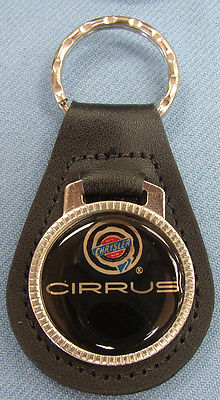 Black Chrysler CIRRUS Leather #33A8 Key Ring 1995 1996 1997 1998 1999 ...