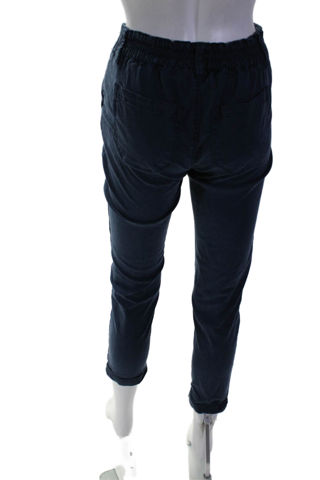 Paige Black Label Womens Drawstring Waist Straight Leg Pants Blue Size ...