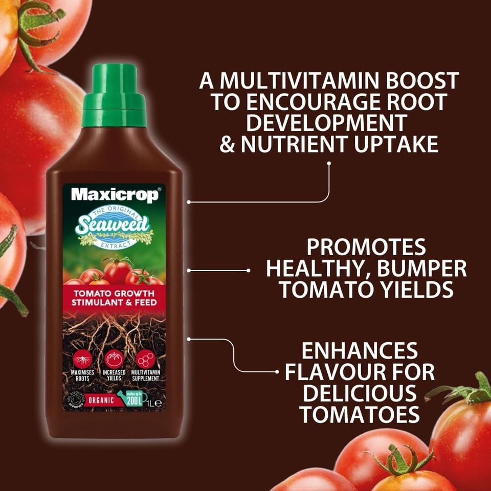 Maxicrop XOTNF61L Organic Tomato Natural Fertiliser, 1L - Tomato ...