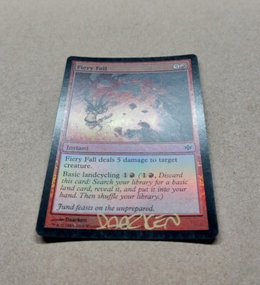 UNPLAYED SIGNED FOIL Fiery Fall Magic MtG Conflux DAARKEN EDH CUBE ...
