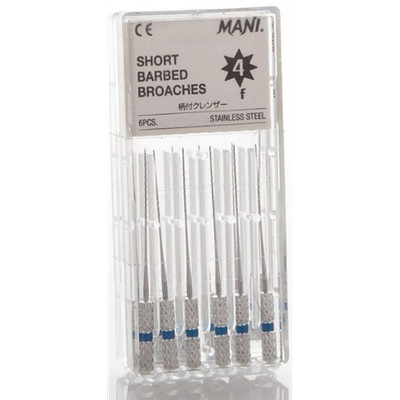 Mani 1506 Short Barbed Endodontic Dental Broaches #4 Fine 6/Pk | eBay