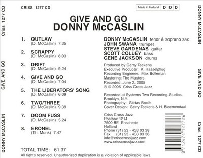 DONNY MCCASLIN QUARTET/QUINTET GIVE N GO NEW CD 8712474127726| eBay