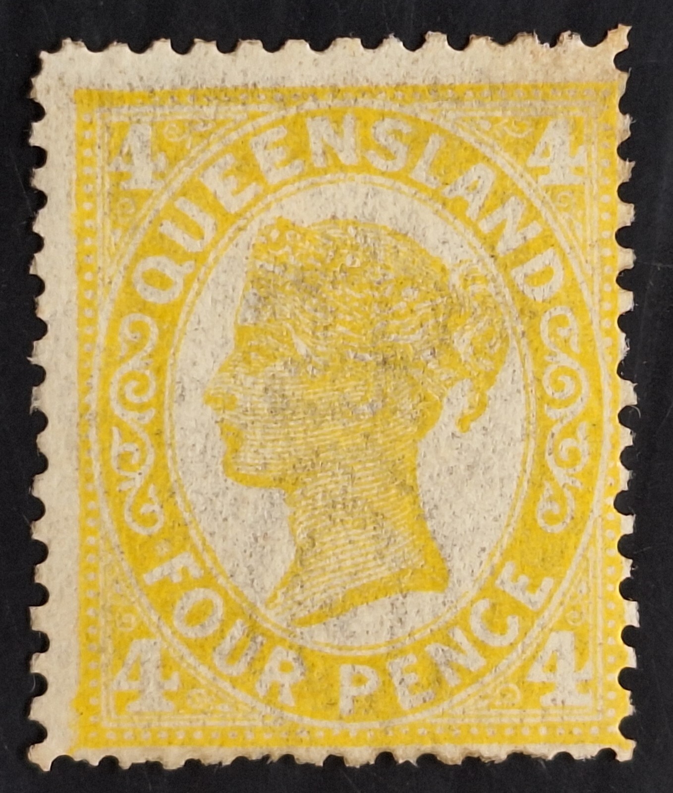 1898Queensland Australia 4d Yellow 4th Sface stamp P12.5,13 WMK Crn/Q ...