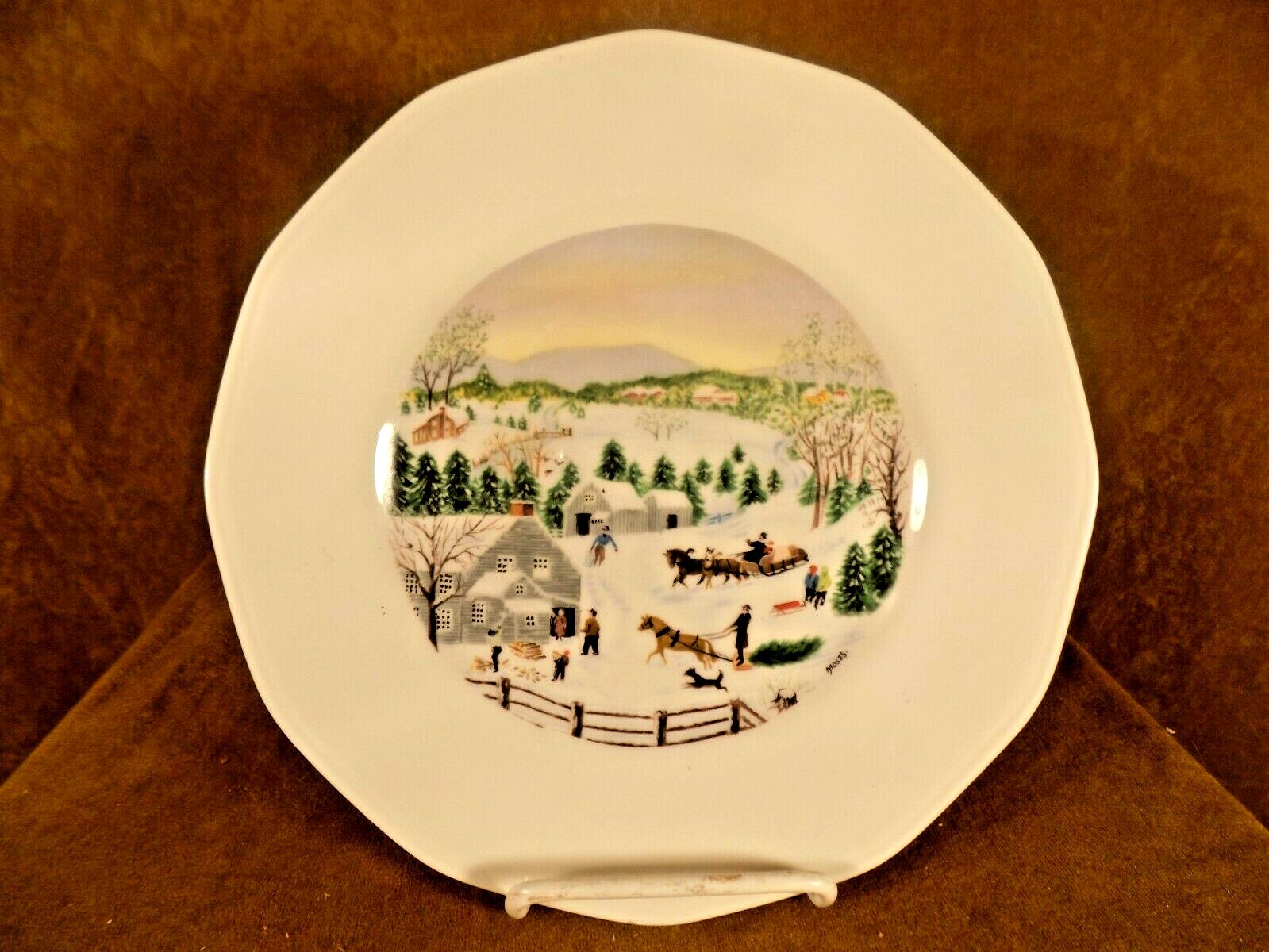 GRANDMA MOSES--ANNA MARY ROBERSTON MOSES- PLATE- CHRISTMAS | eBay