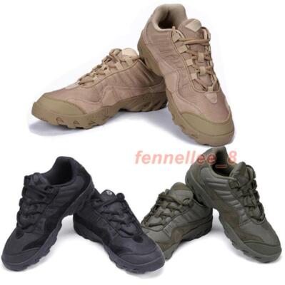 Mens Low Top Military Training Desert Combat Ankle Boots Outdoor Hiking ...