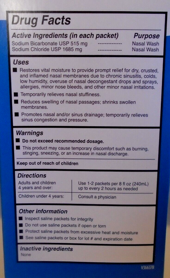 50 Ct Wrapped Saline Packets Sinus Wash Refills For Allergies ...