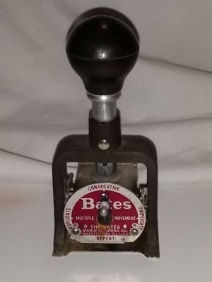 Numbering Machines - Vintage Bates Numberer Machine 6 Wheels