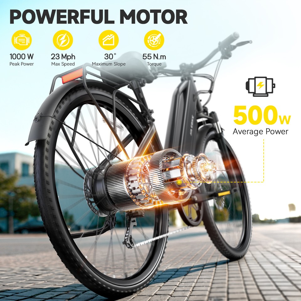 NEW TST Electric Bike for Adults 26" Electric Bicycle 7 Speed Mountain ...