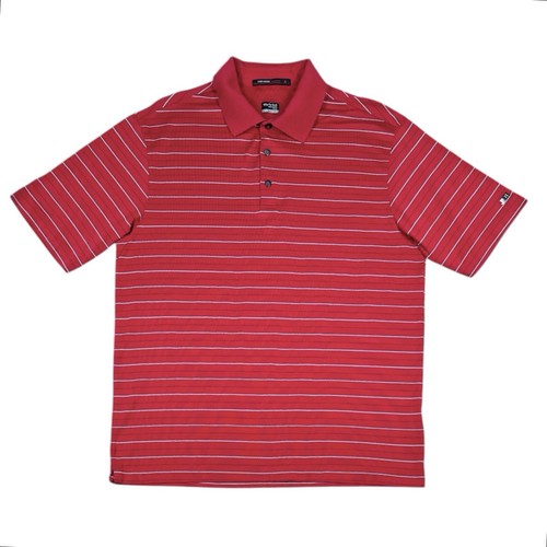Nike Tiger Woods Striped Polo Shirt Mens Medium Performance Stretch ...