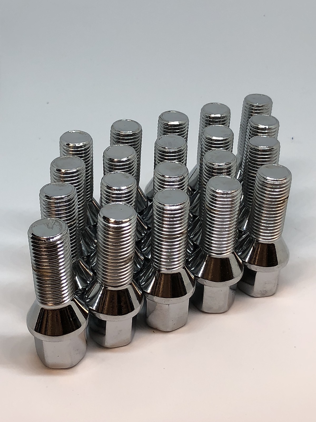 (20) 14x1.5 ACORN CHROME CONICAL CONE SEAT WHEEL LUG BOLTS AUDI ...