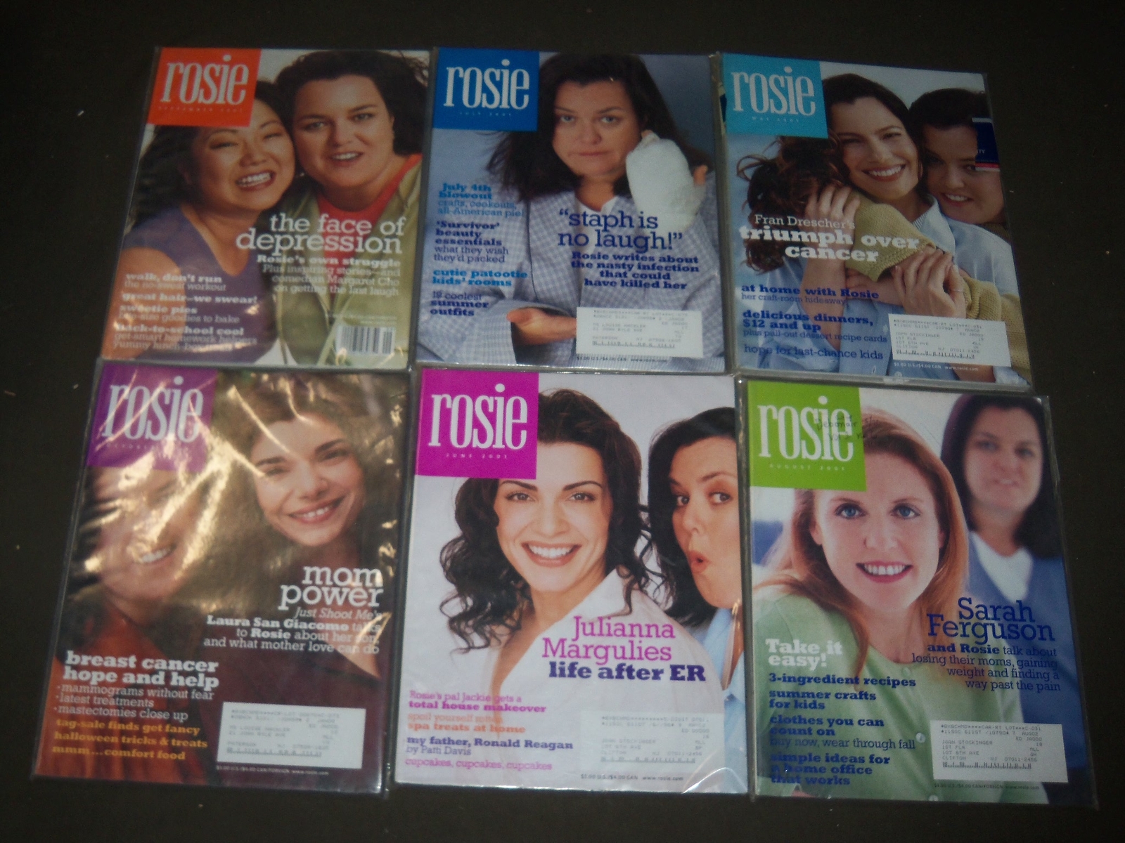 2001 ROSIE MAGAZINE LOT OF 7 ISSUES - GREAT COVERS - PB 388D | eBay