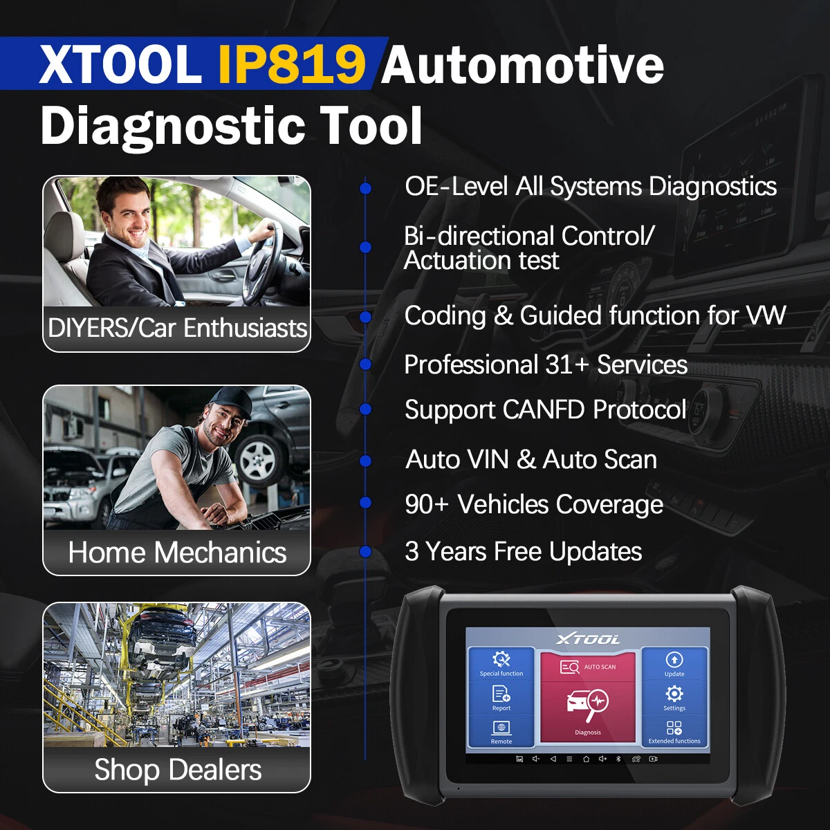 XTOOL InPlus IP819TP Bidirectional Scan Tool, 2023 Upgraded, 45% OFF