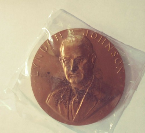 Lyndon B. Johnson Presidential Inauguration 3" Bronze Medal SEALED (#LB ...