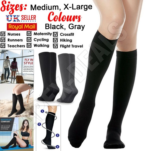 Unisex Miracle Flight Travel Compression Socks Anti Swelling Fatigue ...